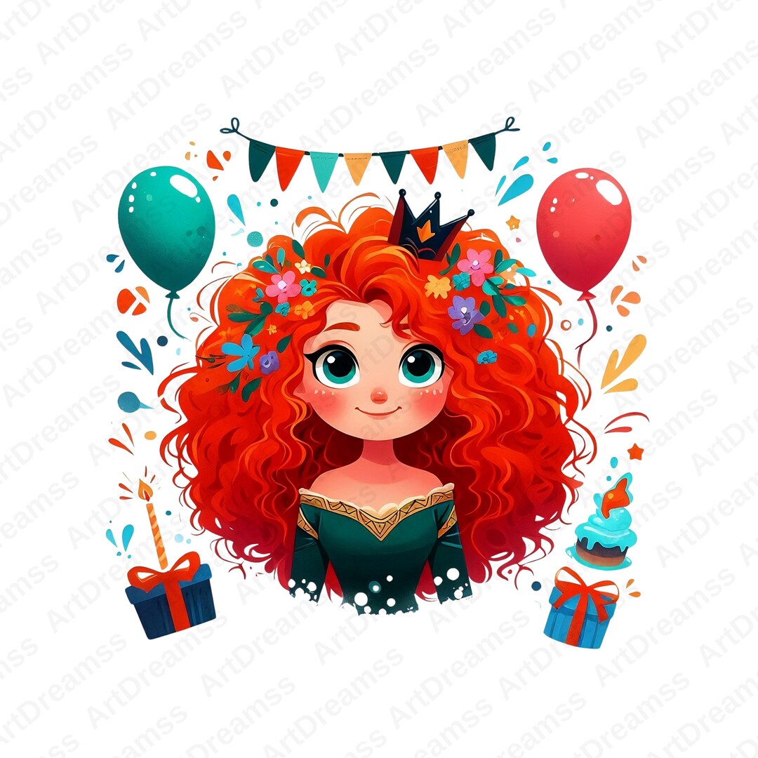 Princess Merida Clipart, Merida Birthday PNG, Merida Brave, Cute Merida ...