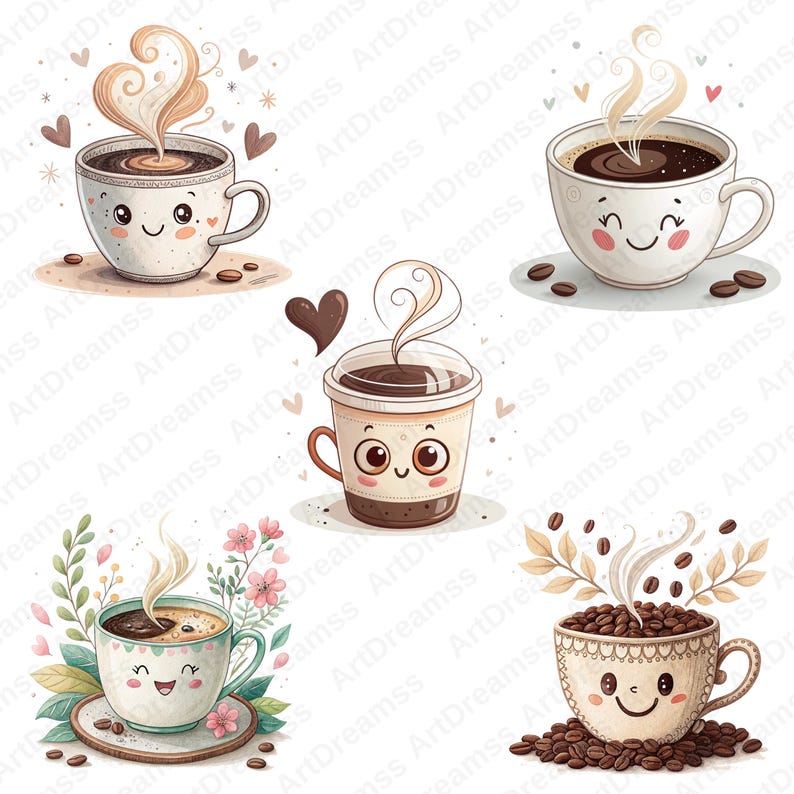 Coffee Clipart, Cute Coffee PNG, Coffee Mugs, Coffee Cup, Coffee Lover ...