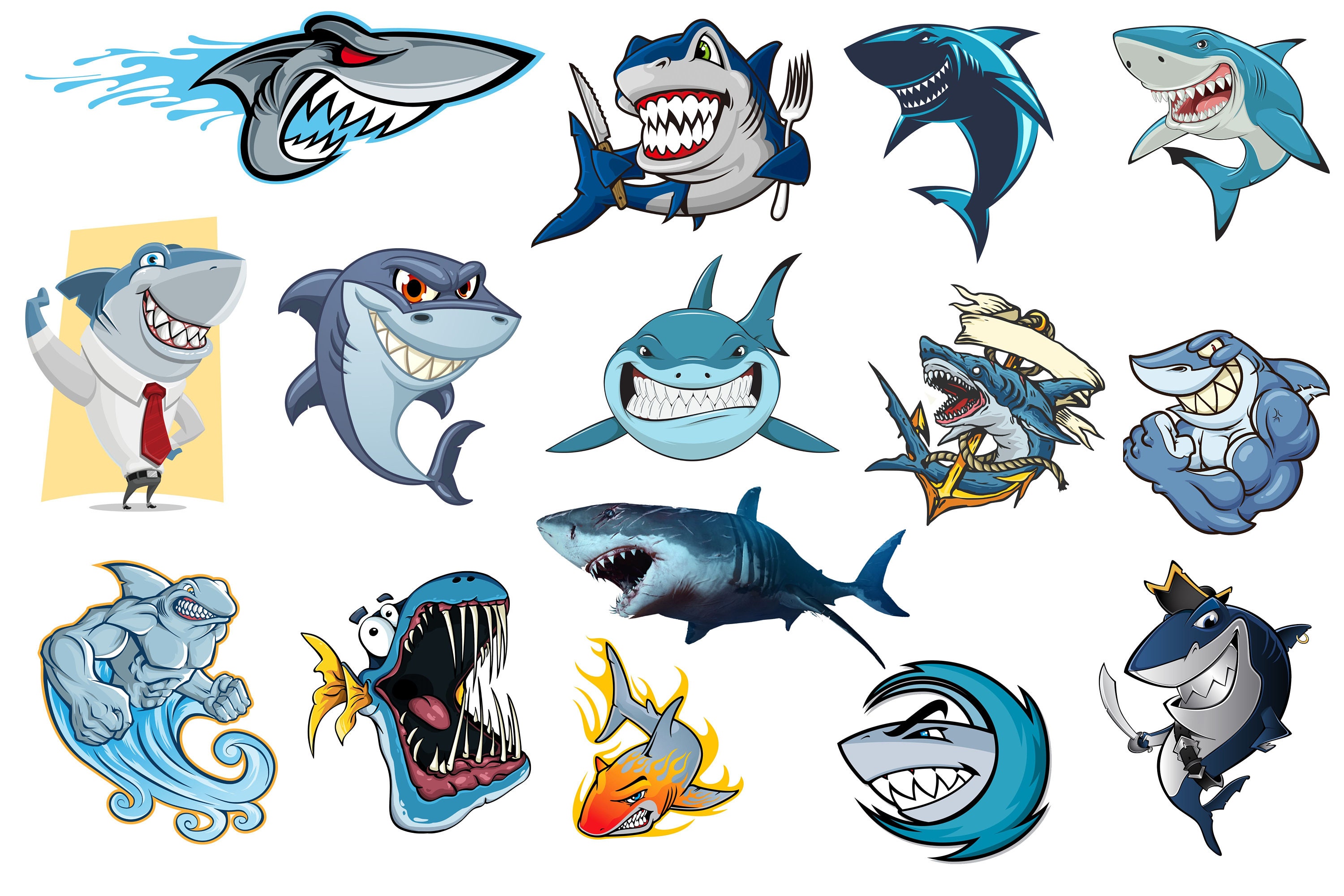 Shark PNG Bundle Shark Digital Transparent - Etsy