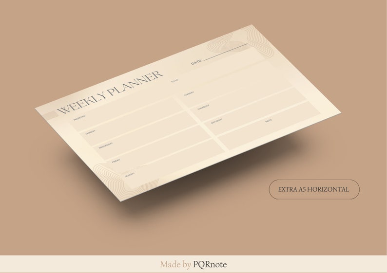 Weekly Planner Printable & PDF Fillable A4, A5, A3 Sizes 4 Versions ...