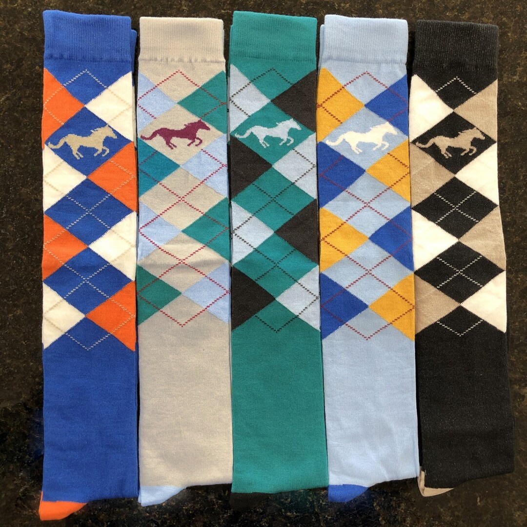 Ladies Argyle Equestrian Over the Calf Horse Socks - Comfortable and ...