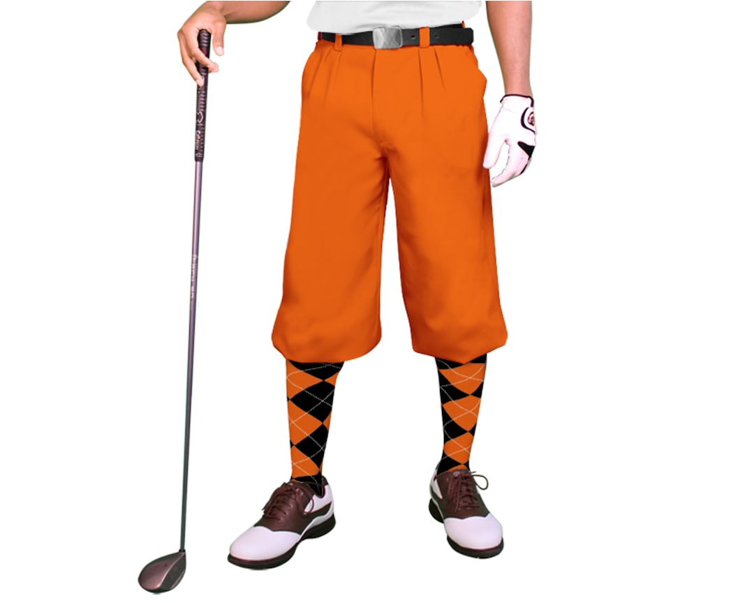 Golf Knickers Microfiber (plus Fours) for Men - Orange - Etsy