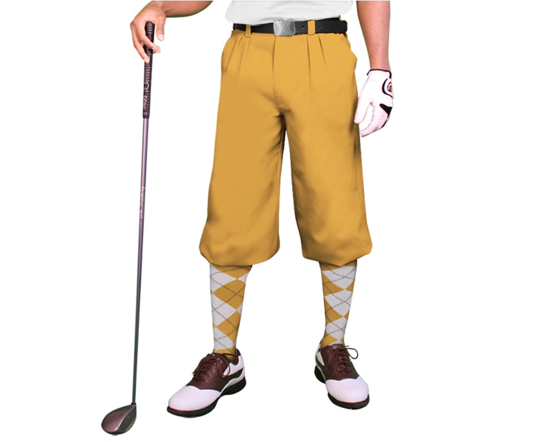 Golf Knickers Microfiber (plus Fours) for Men - Gold - Etsy