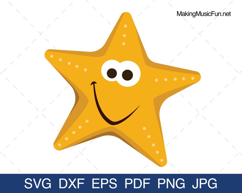 Starfish SVG Cricut & Silhouette Cut Files. Cartoon Starfish Clip Art ...
