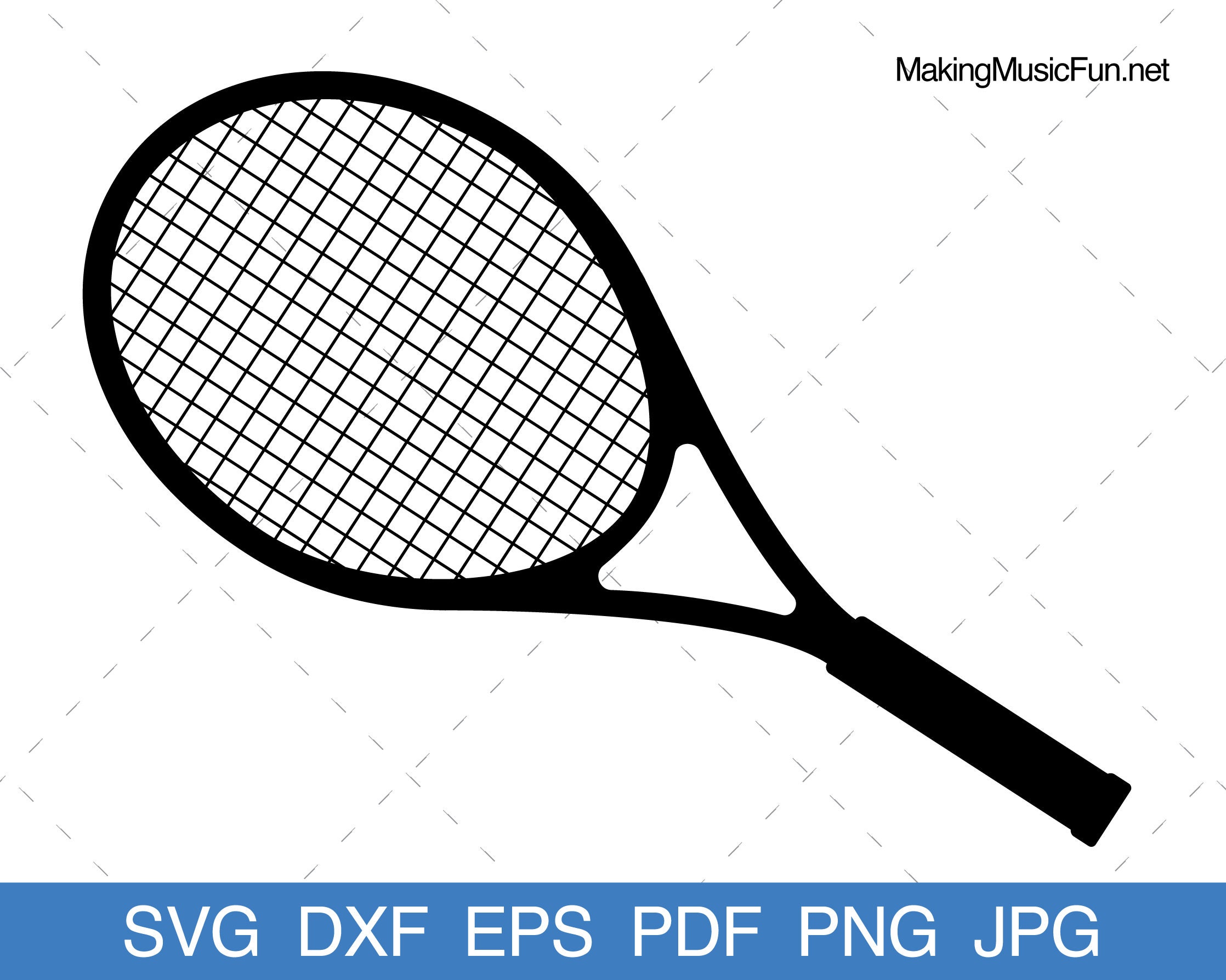 Tennis Racket SVG Cricut & Silhouette Cut Files. Tennis Racket ...