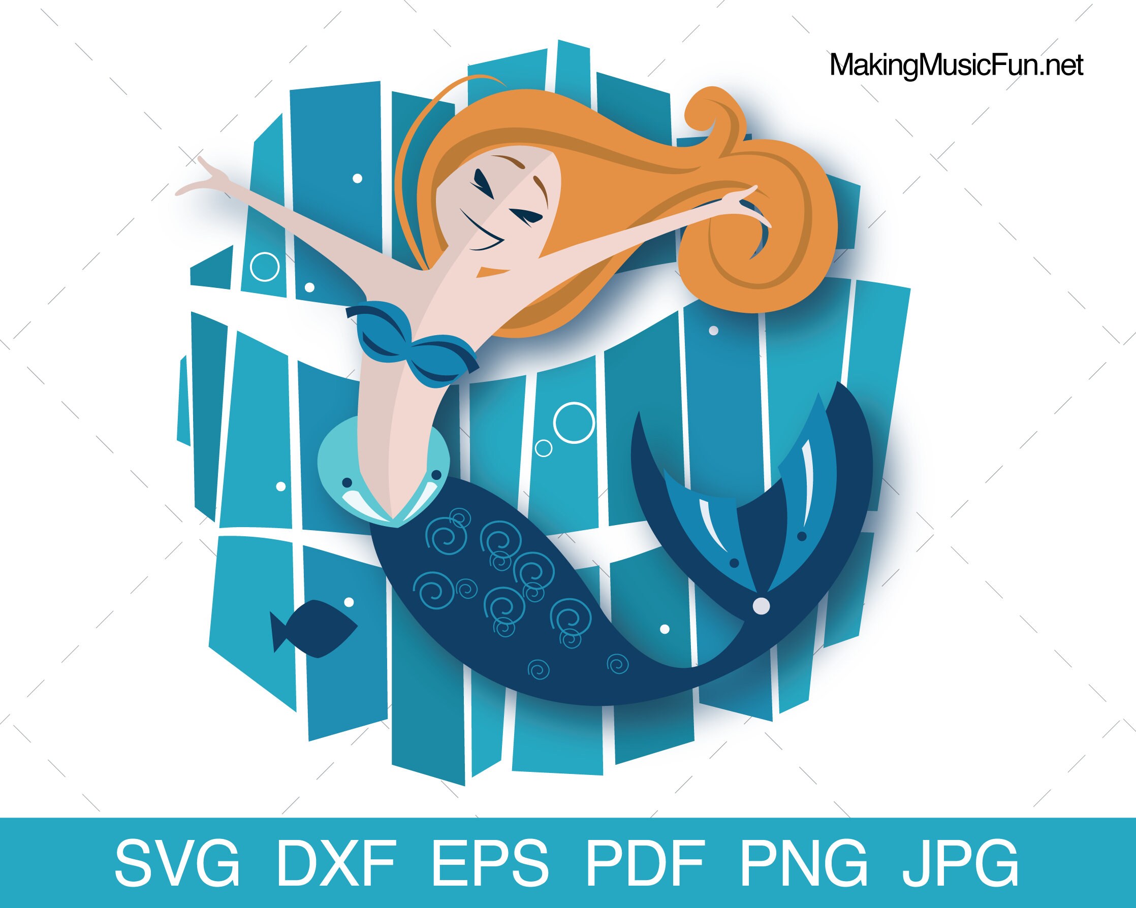 Mermaid - SVG Cricut Cut Files. Mermaid Clip Art and Vector ...