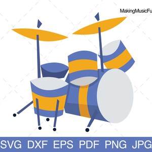 Drum Set - SVG Cricut Cut Files. Drum Set Kit Musical Instrument Clip ...
