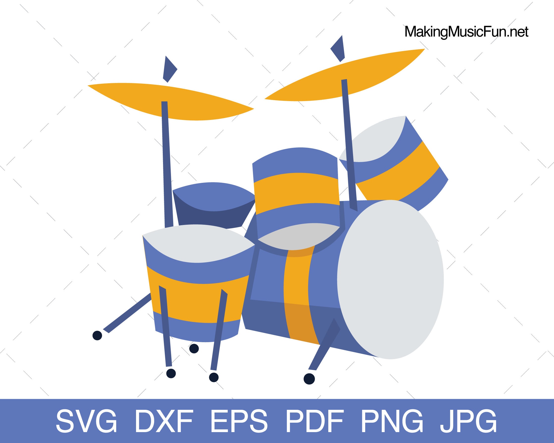 Drum Set SVG Cricut Cut Files. Drum Set Kit Musical Instrument Clip Art ...