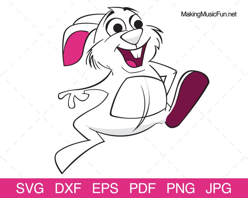 Bunny Rabbit - SVG Cricut & Silhouette Cut Files. Cartoon Bunny Clip ...