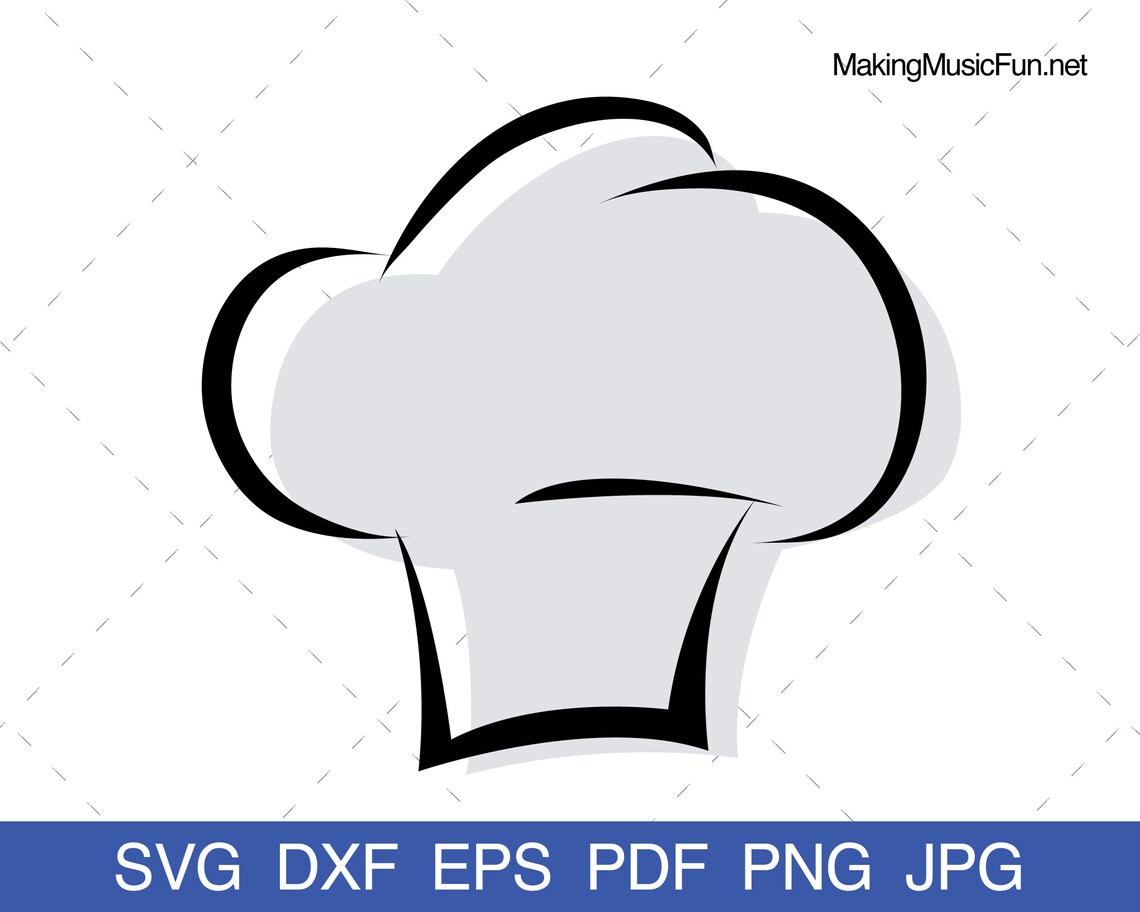 Chef Hat - SVG Cricut & Silhouette Cut Files. Chef Hat Clip Art. Baker ...
