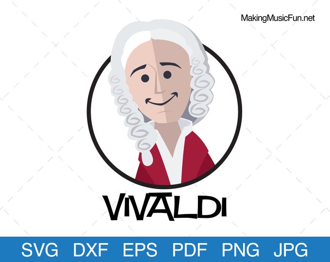 Antonio Vivaldi SVG Cricut & Silhouette Cut Files. Music Composer Clip ...