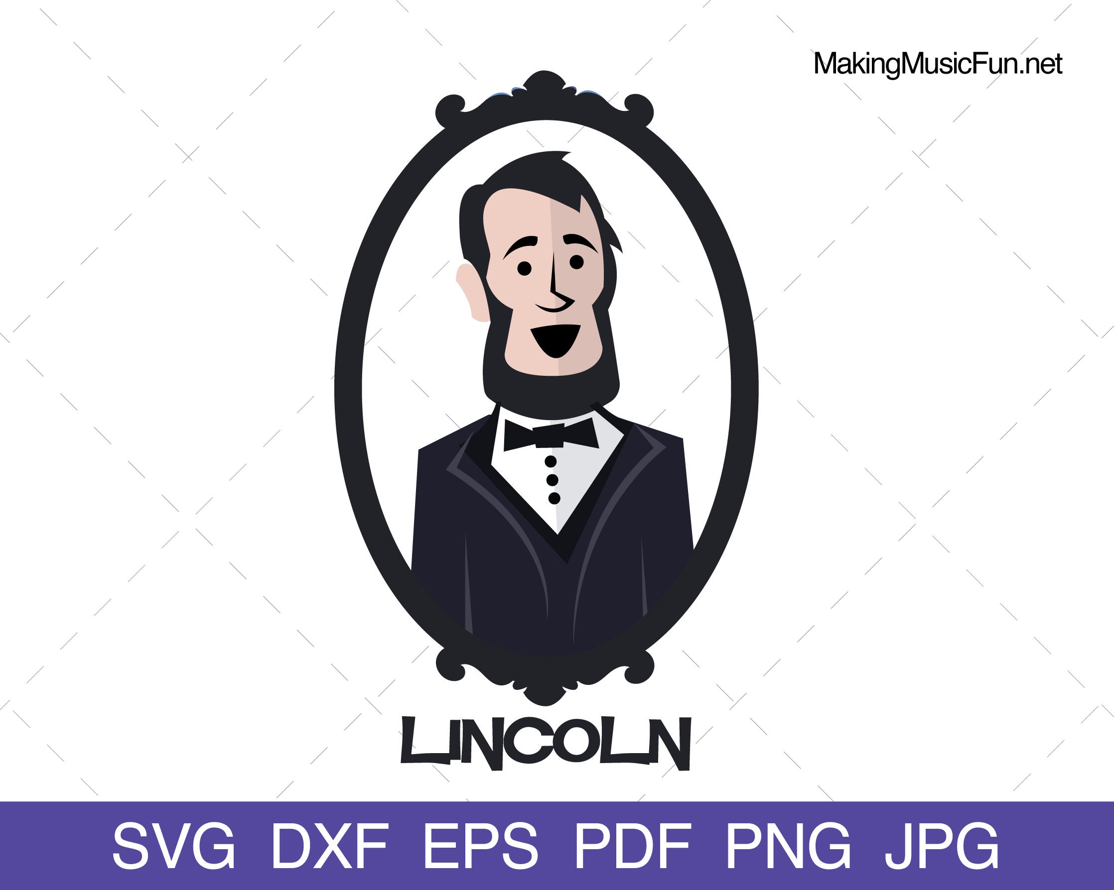 Abraham Lincoln Cricut & Sillhouette SVG. Lincoln Lincoln Clip Art ...
