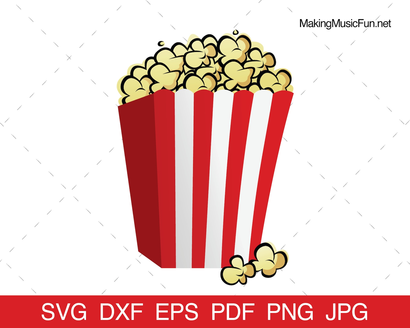 Popcorn - SVG Cricut Cut Files. Movie Cinema Popcorn Clip Art & Vector ...