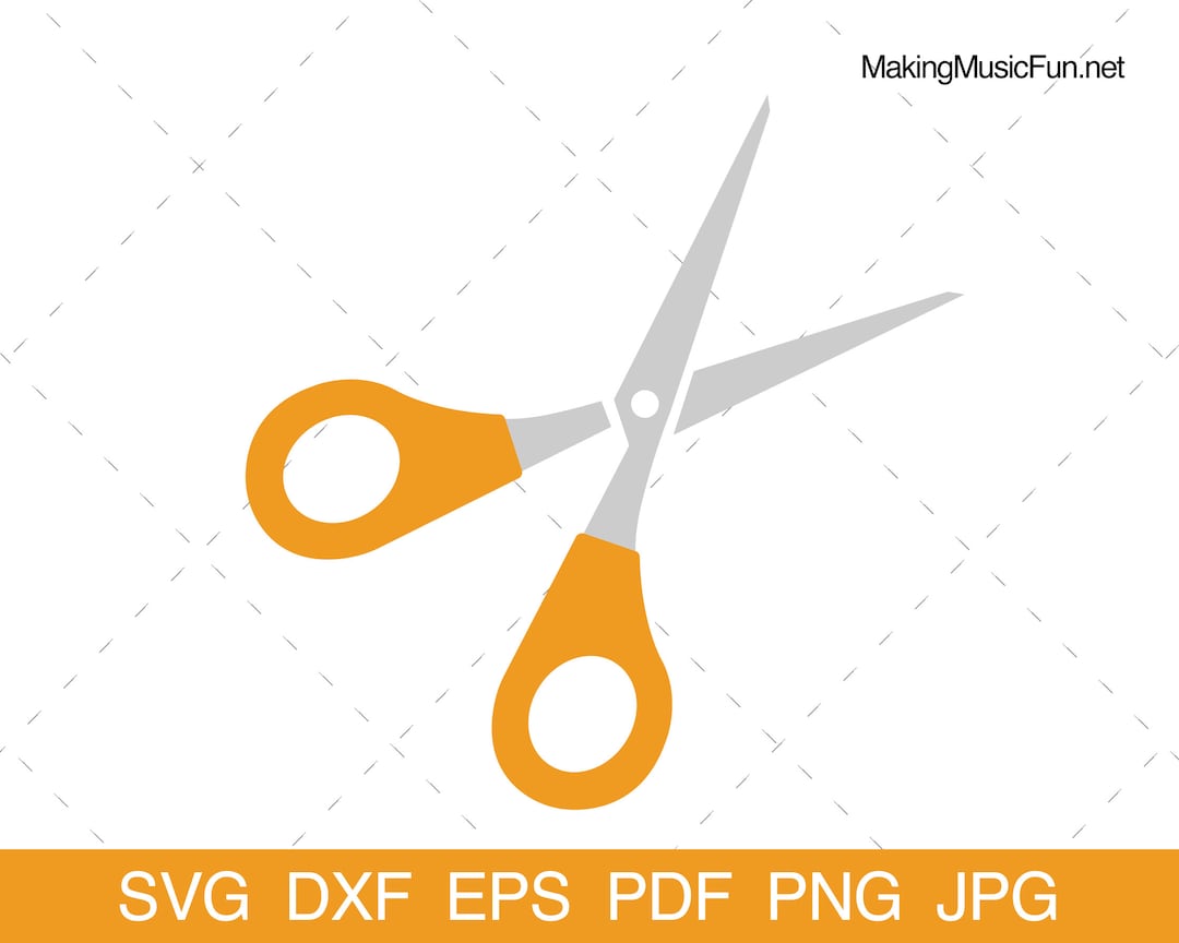 Scissors SVG Cricut Cut Files. Scissors With Yellow Handle Clip Art and ...