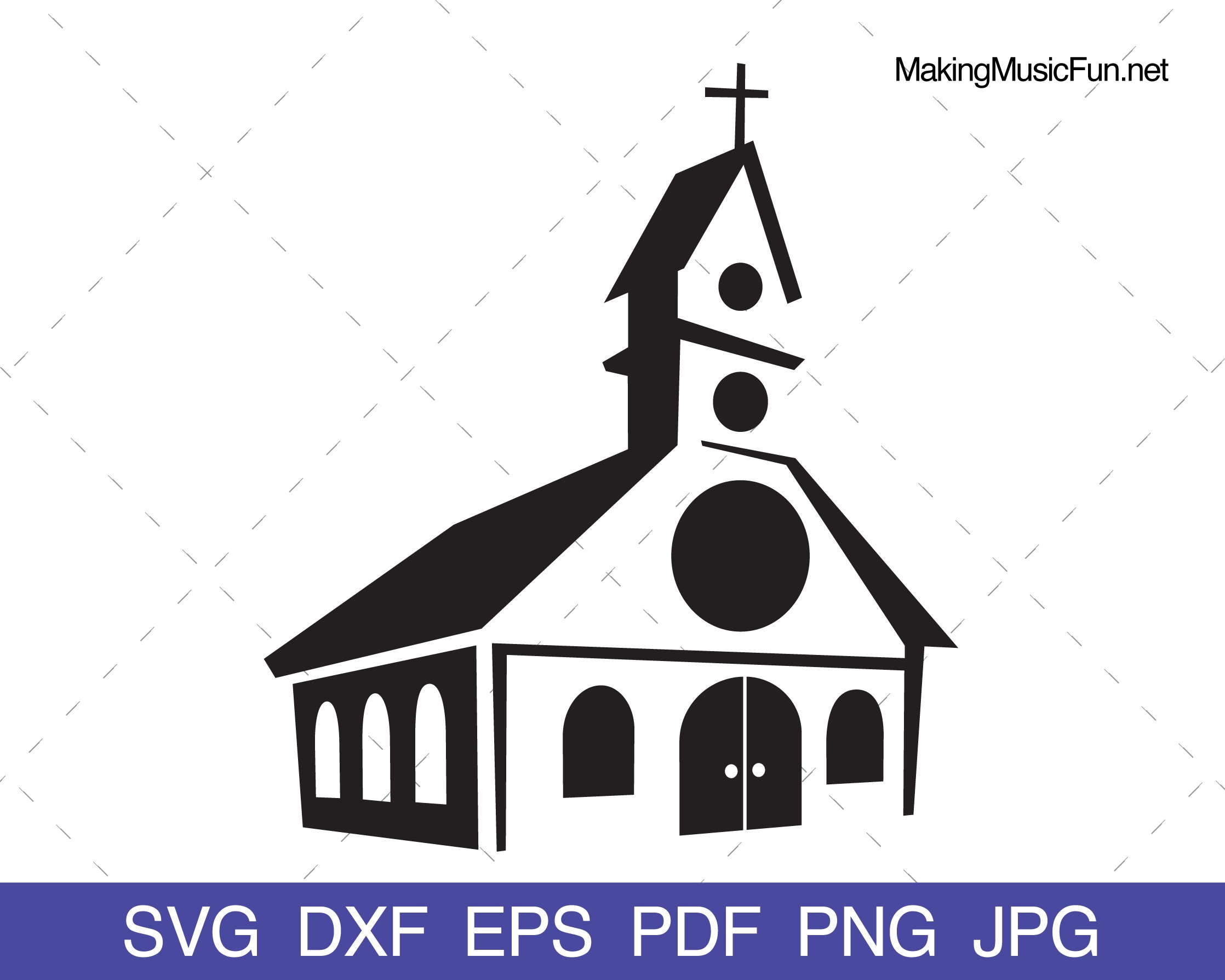Church Silhouette - SVG Cricut Files. Church Clip Art. Church With ...