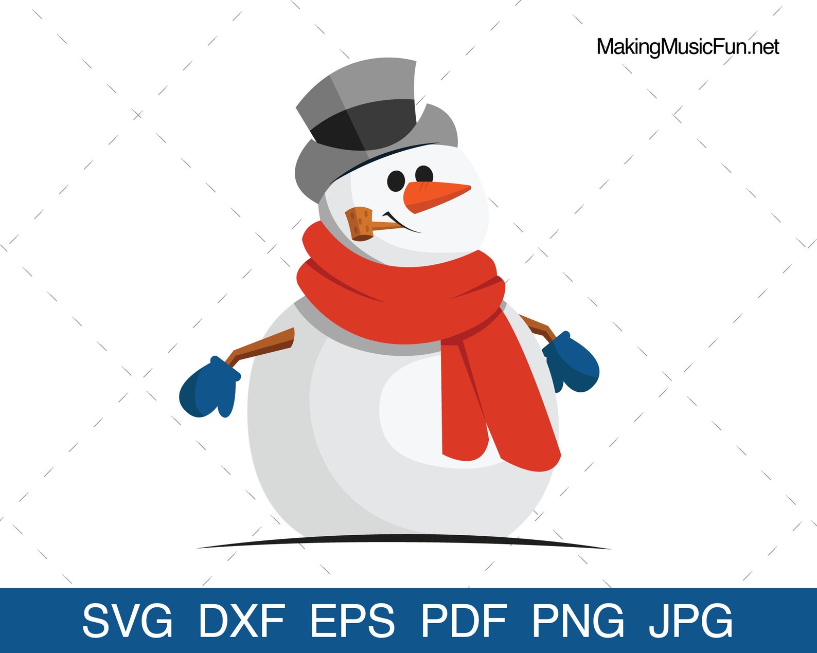 Snowman With Hat - SVG Cricut & Silhouette Cut Files. Snowman With ...