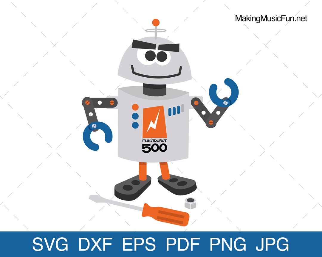 Robot - SVG Cricut & Silhouette Cut Files. Cute and Funny Robot Clip ...
