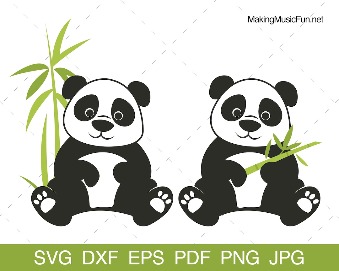 Panda - SVG Cricut & Silhouette Cut Files. Cute Panda Clip Art and ...