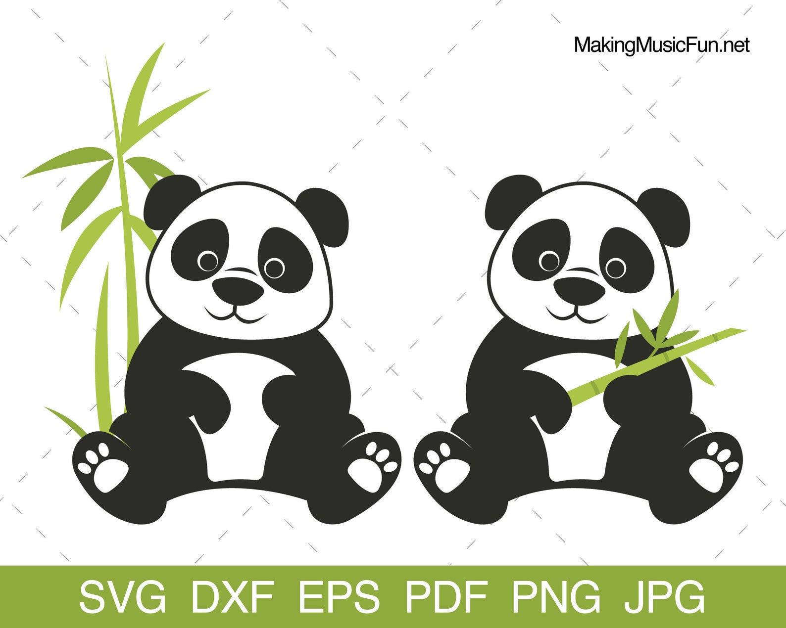 Panda - SVG Cricut & Silhouette Cut Files. Cute Panda Clip Art and ...