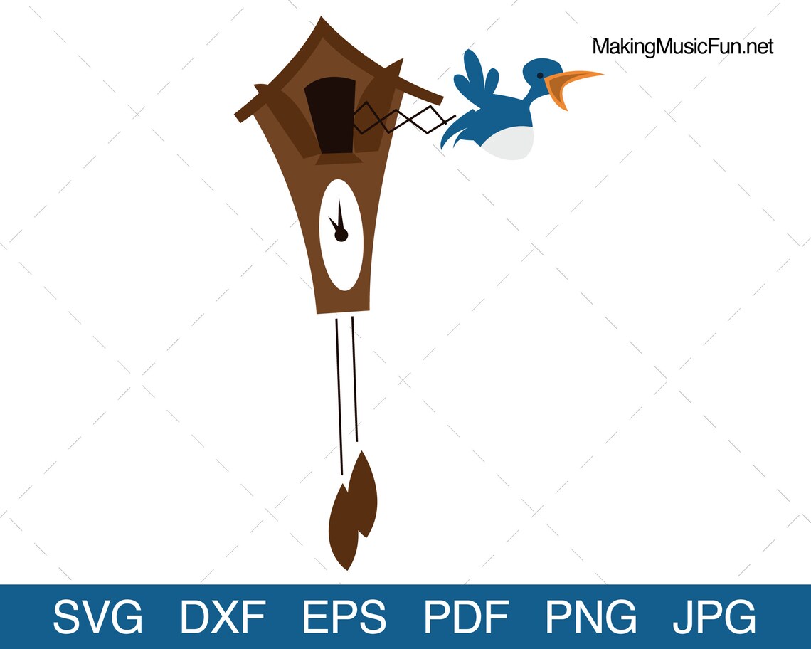 Cuckoo Clock SVG Cricut & Silhouette Cut Files. Cuckoo Clock Clip Art ...