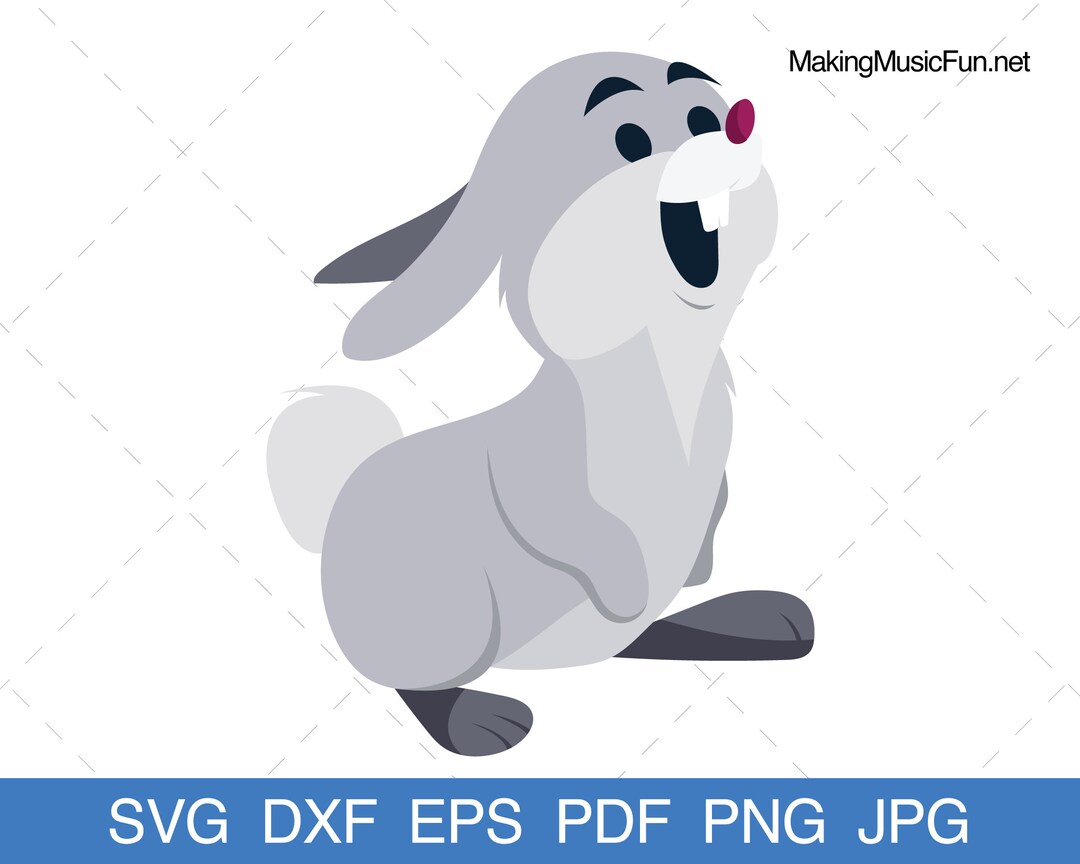 Bunny SVG Cricut & Silhouette Cut Files. Cute Cartoon Bunny Rabbit Clip ...