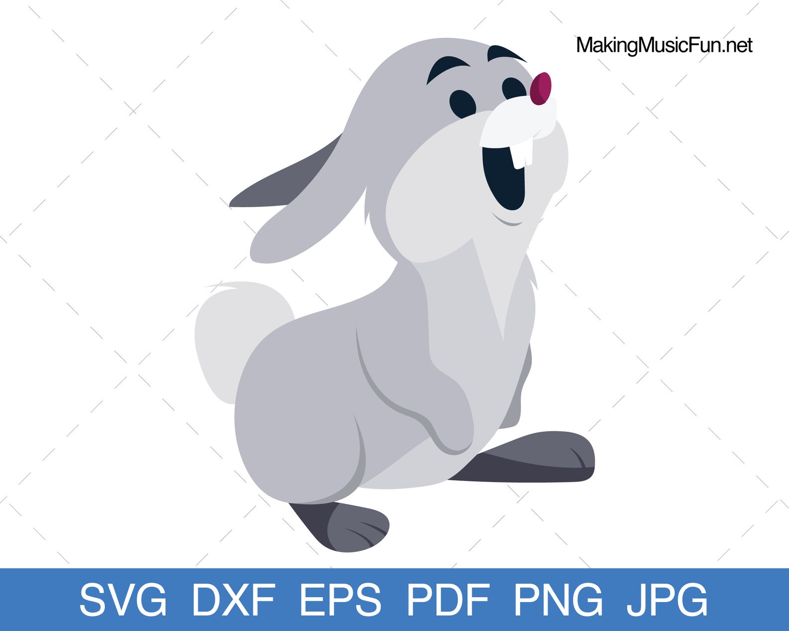 Bunny SVG Cricut & Silhouette Cut Files. Cute Cartoon Bunny - Etsy