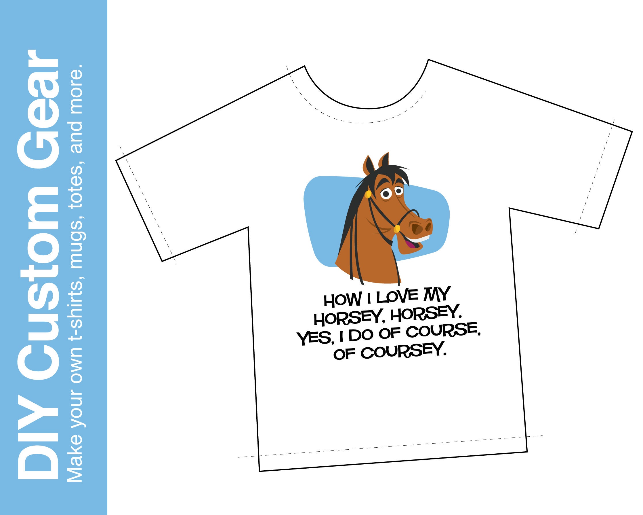 How I Love My Horsey SVG Cricut & Silhouette Cut Files. Cartoon Horse ...