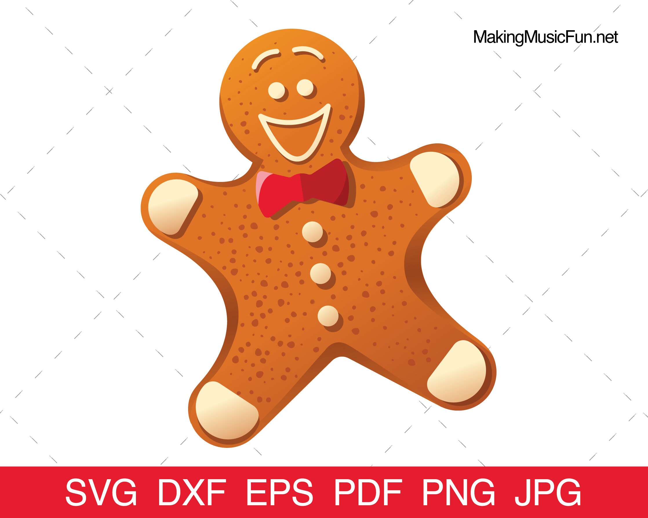 Gingerbread Man - SVG Cricut & Silhouette Cut Files. Gingerbread Man ...