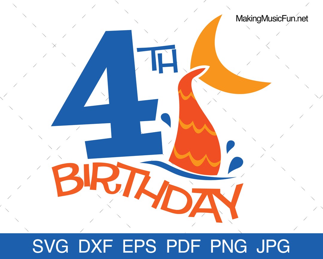Fourth Birthday - SVG Cricut Cut Files. Mermaid Number Four Birthday ...