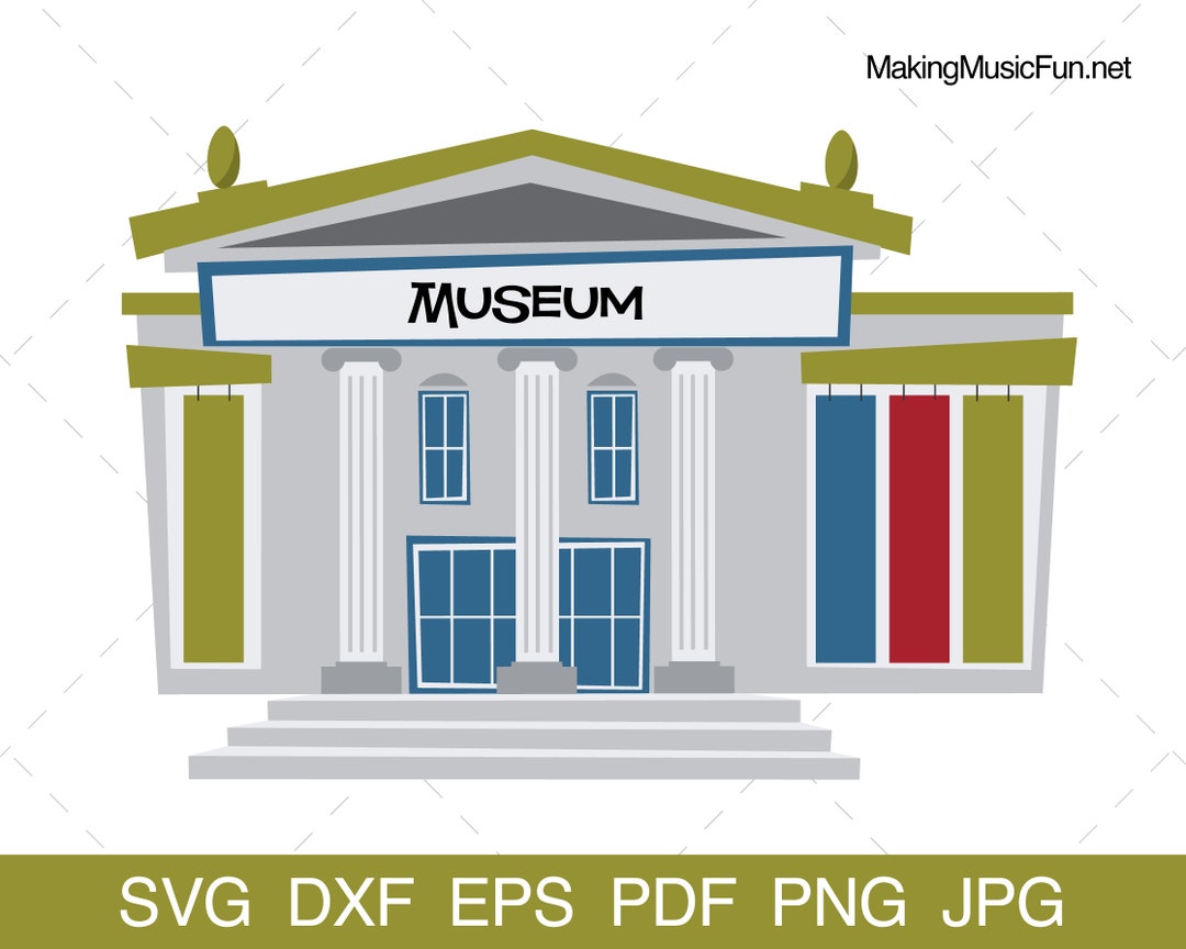 Museum - SVG Cricut & Silhouette Cut Files. Museum Building Clip Art ...