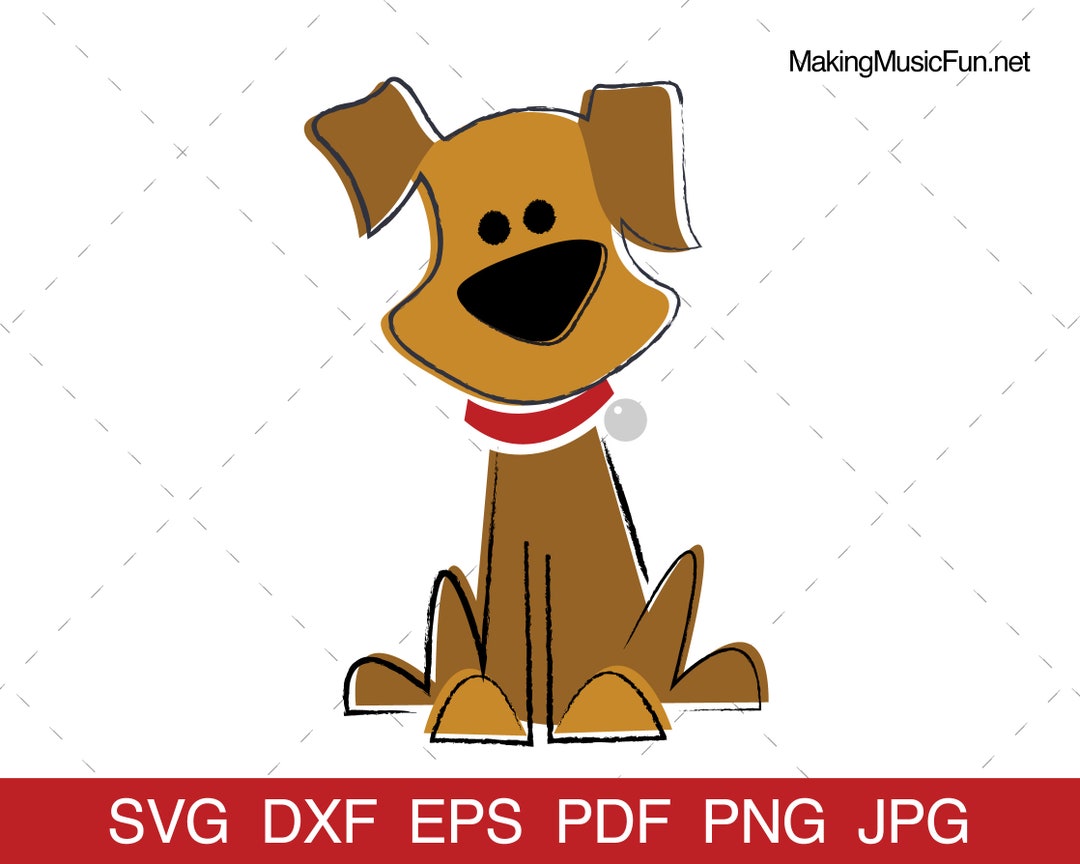 Dog - SVG Cricut & Silhouette Cut Files. Cartoon Pencil Sketch Dog Clip ...
