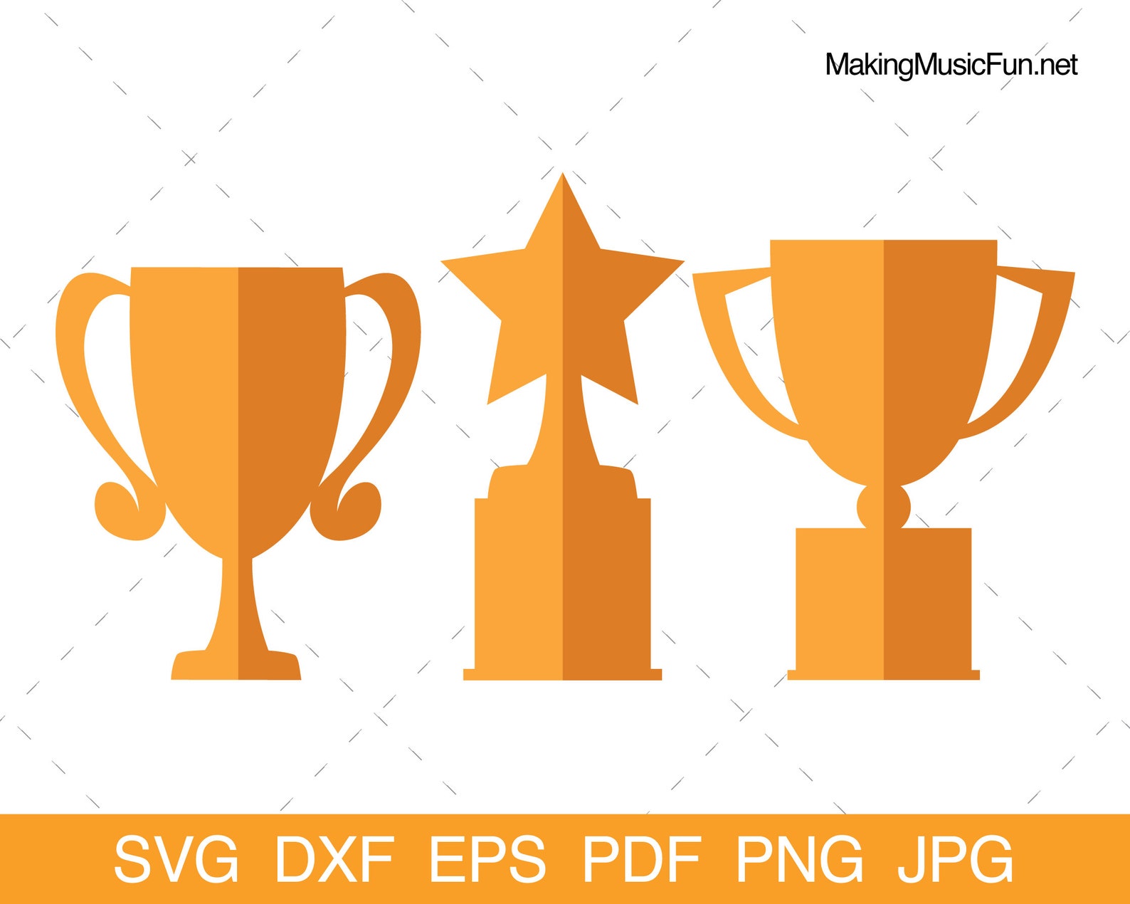 Trophy SVG Cricut & Silhouette Cut Files. Gold Trophy Award - Etsy