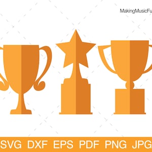 Trophy SVG Cricut & Silhouette Cut Files. Gold Trophy Award - Etsy