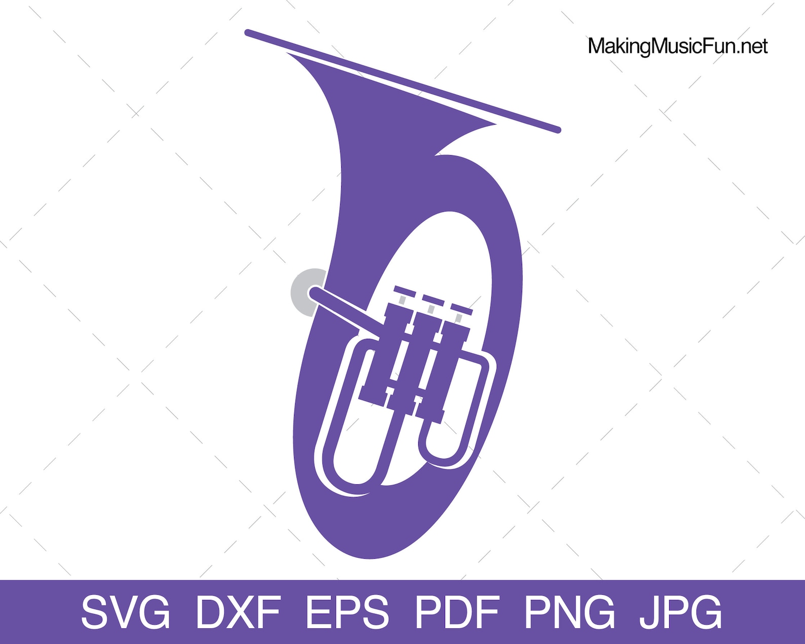 Tuba SVG Cricut & Silhouette Cut Files. Cartoon Tuba Musical Instrument ...