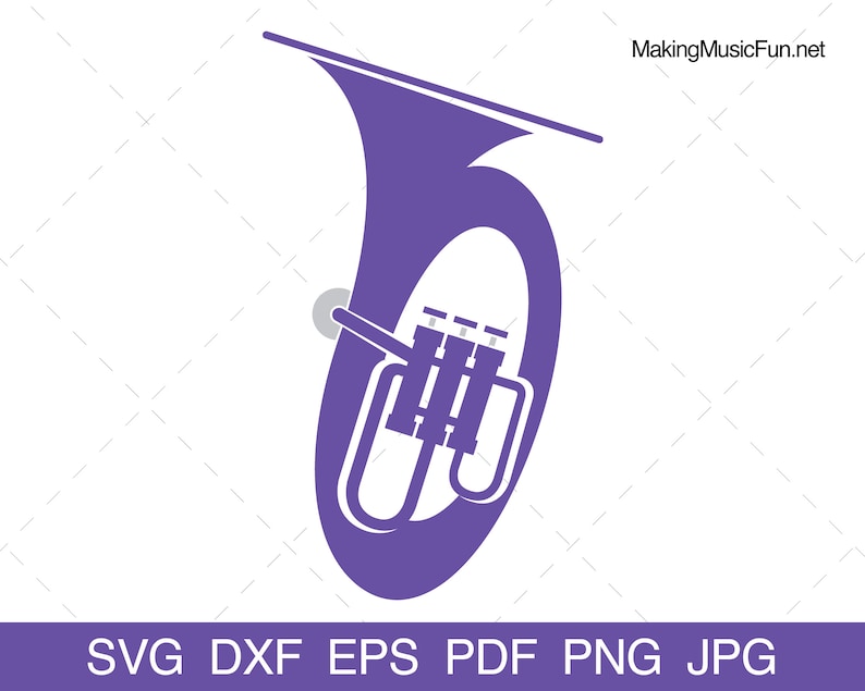 Tuba - SVG Cricut & Silhouette Cut Files. Cartoon Tuba Musical ...