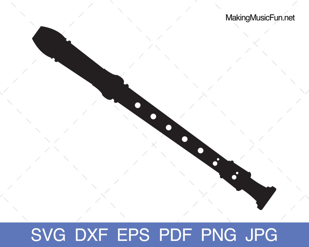 Baroque Recorder - SVG Cricut Files. Silhouette Musical Instrument Clip ...