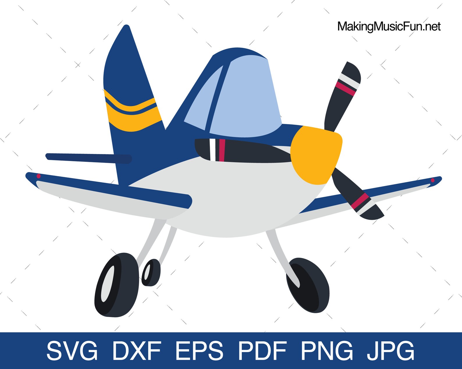 Airplane SVG Cricut & Silhouette Cut Files. Cartoon Airplane Clip Art ...