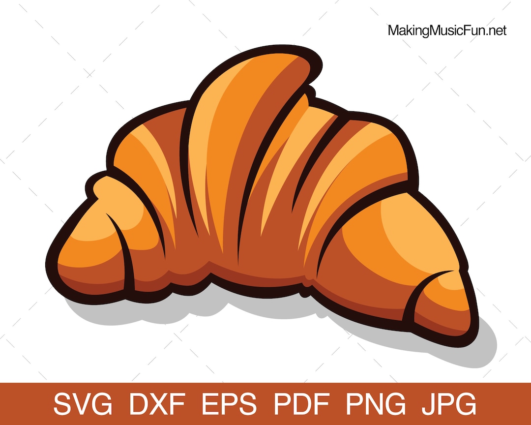 Croissant - SVG Cricut & Silhouette Cut Files. Croissant Clip Art and ...