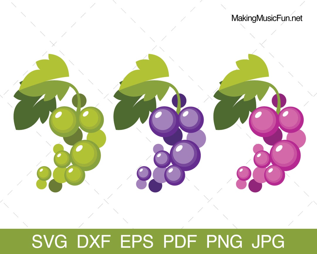 Grape Bundle SVG Cricut Files. Grape Cluster, Vine, Leaves Clip Art ...