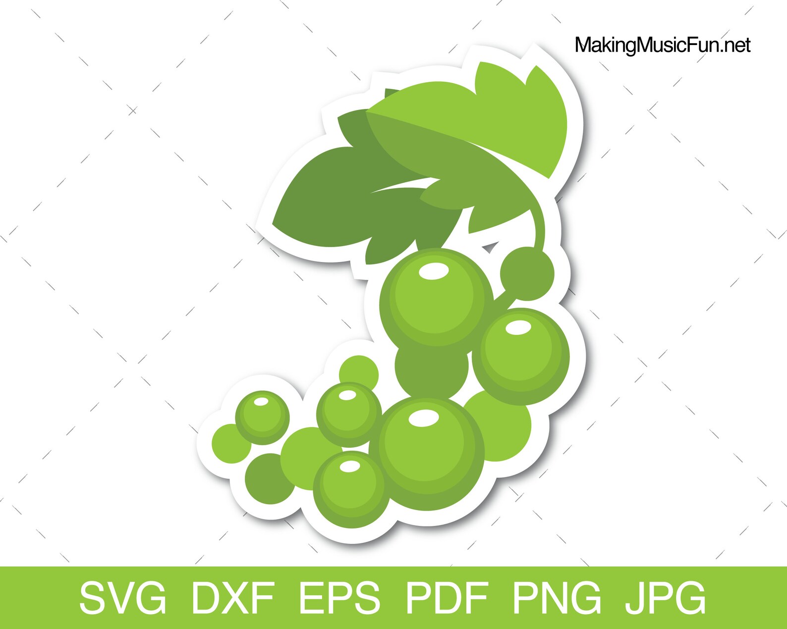 Grapes SVG Cricut Files. White Grapes Fruit Clip Art. White Grapes Vine ...