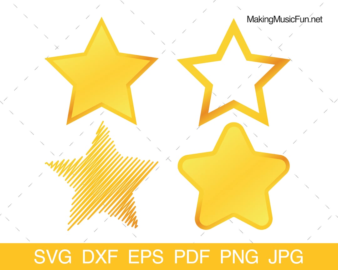 Gold Stars - Cricut SVG Cut Files. Gold Star Clip Art and Vector ...