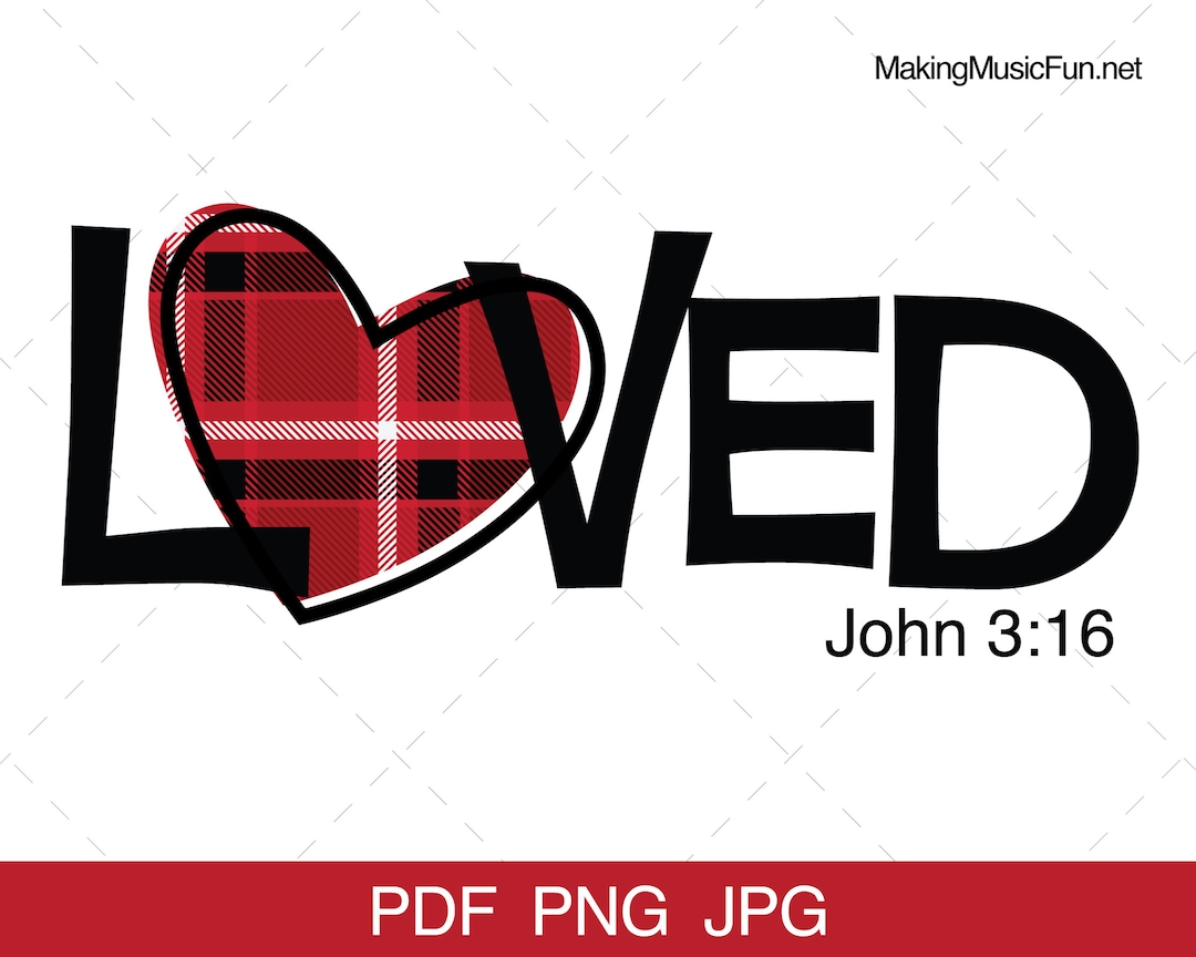 Loved - Christian Clip Art. Bible Verse Clip Art. John 3:16. Commercial ...
