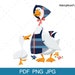 Mother Goose Clip Art. Cartoon Mother Goose With Baby Goose. Commercial ...