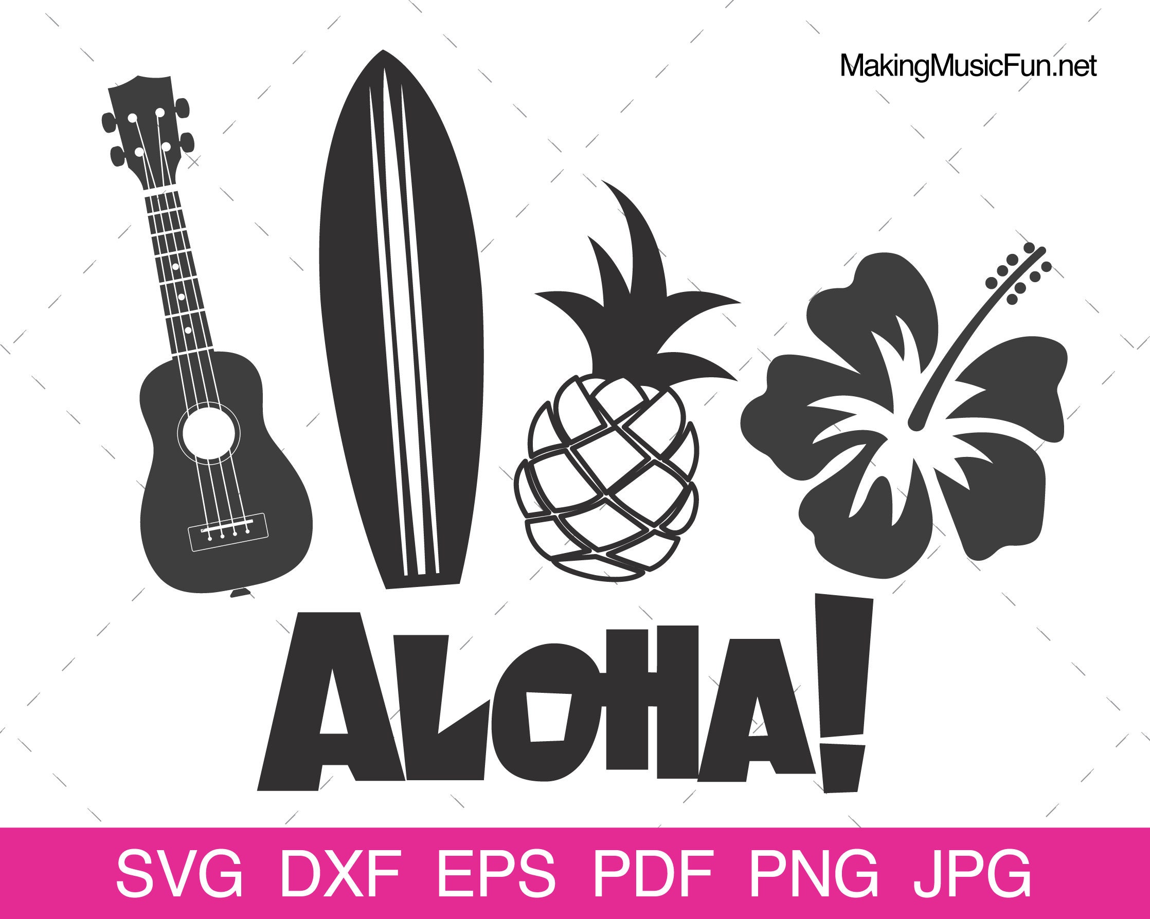 Hawaii SVG Cricut & Silhouette Cut Files. Hawaiian Tropical - Etsy