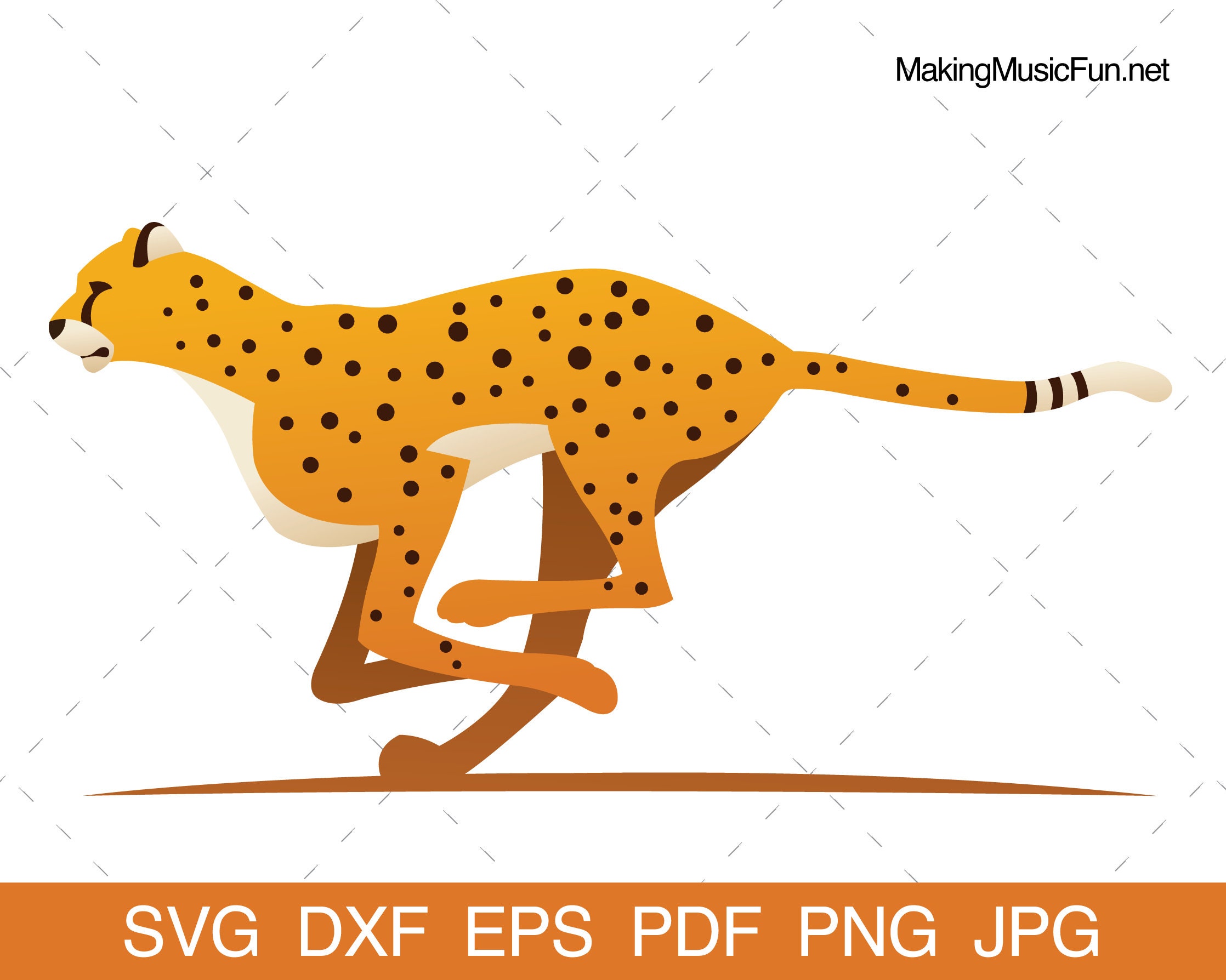 Cheetah Running SVG Cricut Cut Files. Cheetah Running Clip Art and ...
