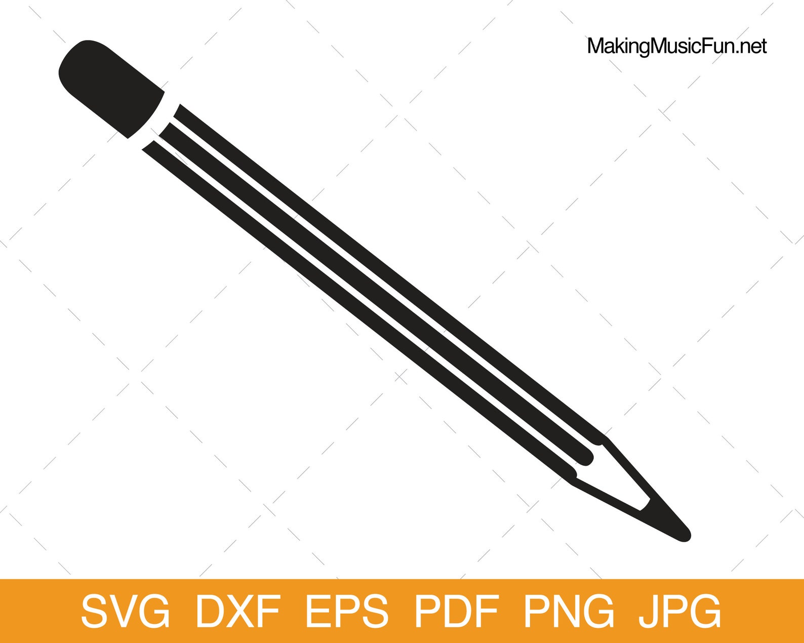 Pencil - SVG Cricut & Silhouette Cut Files. Pencil Silhouette Clip Art ...