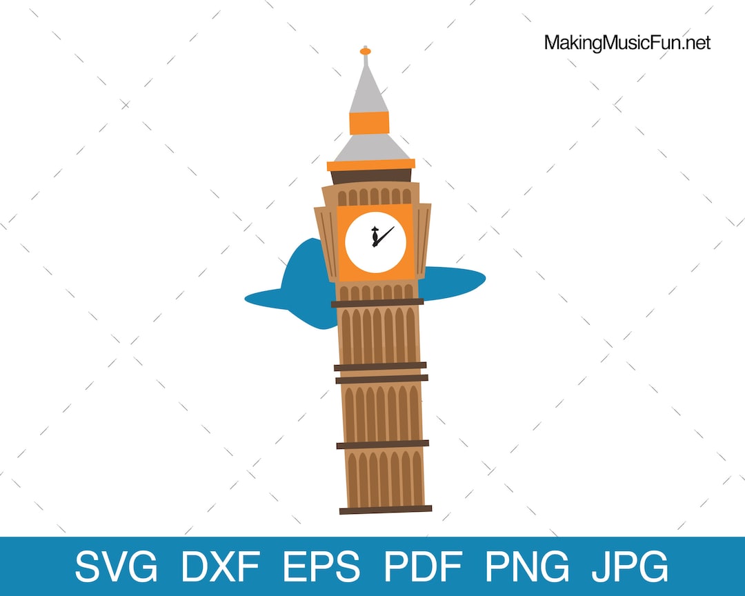 Big Ben Clock Tower SVG Cricut & Silhouette Cut Files. Big Ben Clock ...