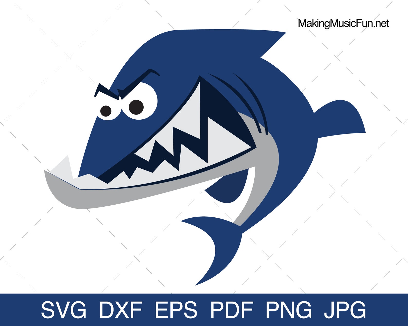 Shark SVG Cricut & Silhouette Cut Files. Cartoon Shark Clip - Etsy