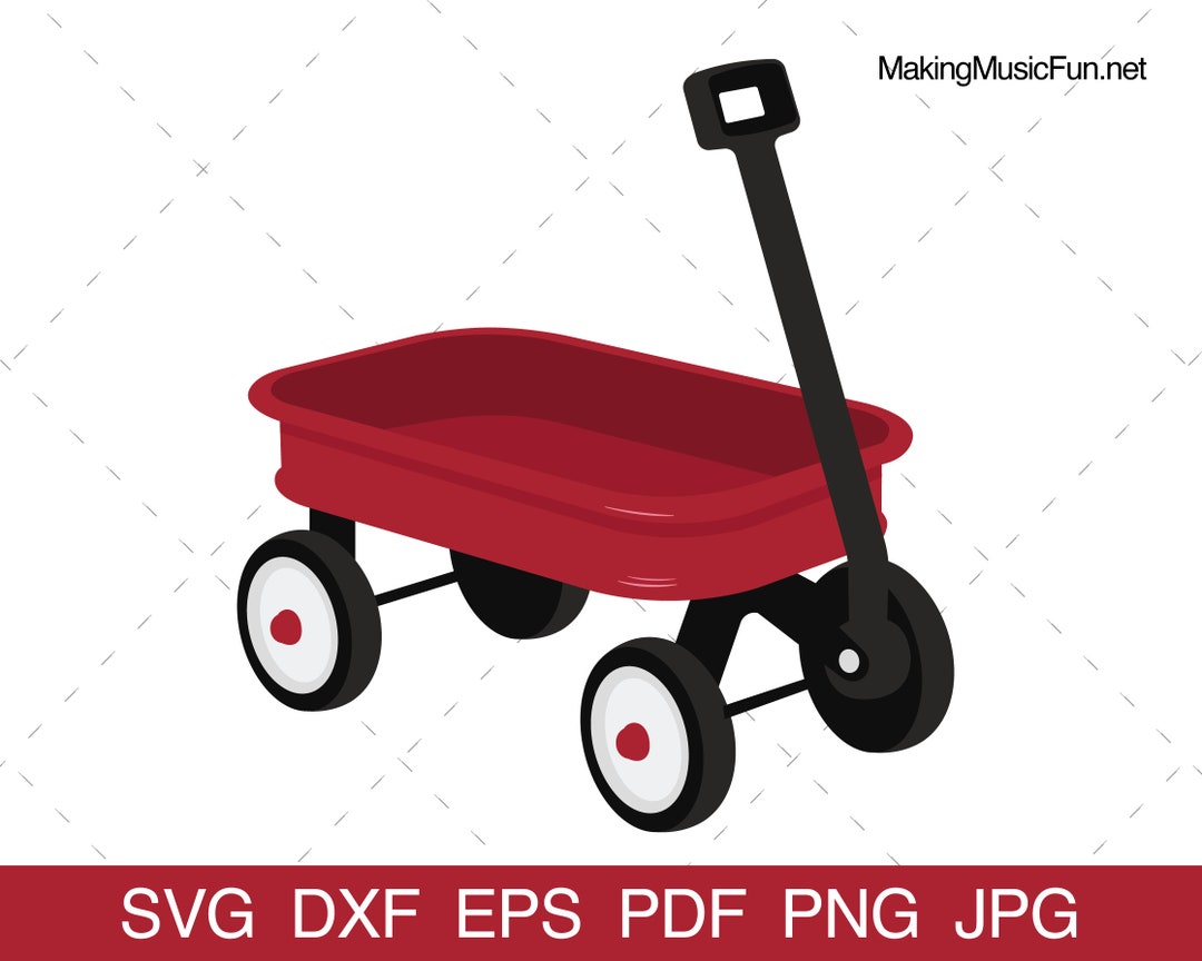 Red Wagon - SVG Cricut & Silhouette Cut Files. Red Wagon Clip Art and ...