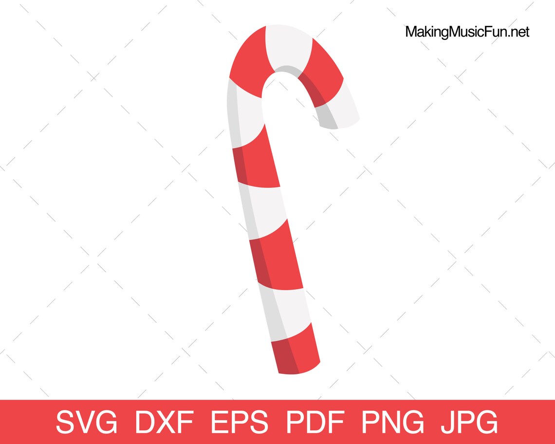 Candy Cane - SVG Cricut & Silhouette Cut Files. Candy Cane Clip Art and ...